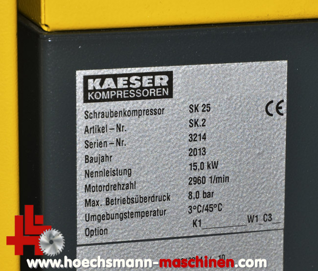 KAESER Schraubenkompressor SK 25 gebraucht von hoechsmann maschinen ...